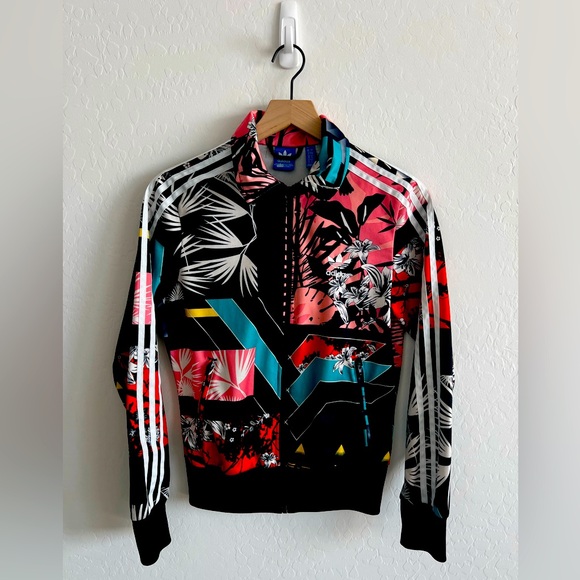 adidas | Jackets & Coats | Rare Adidas Floral Track Jacket Sz Small ...